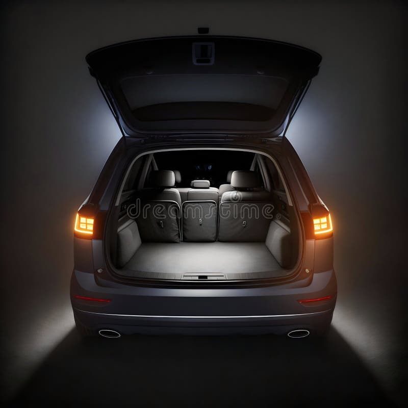 Car Open Empty Trunk. Generative AI Stock Illustration - Illustration ...
