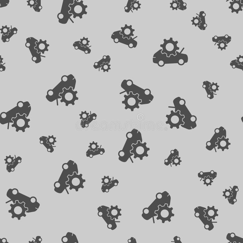 Car with Open Hood and Cogwheel Solid Seamless Pattern, Repair Service ...
