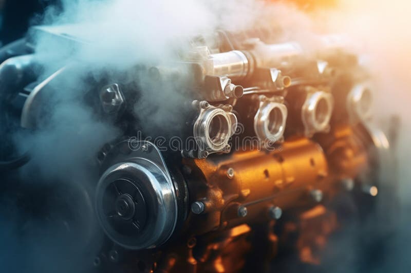 Car Overheating Concept. Smoke from Engine Generative AI Stock ...