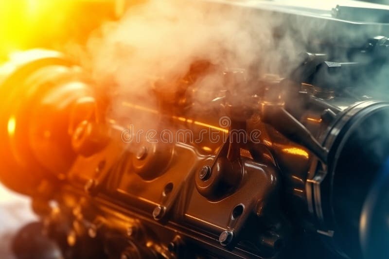 Car Overheating Concept. Smoke from Engine Generative AI Stock ...