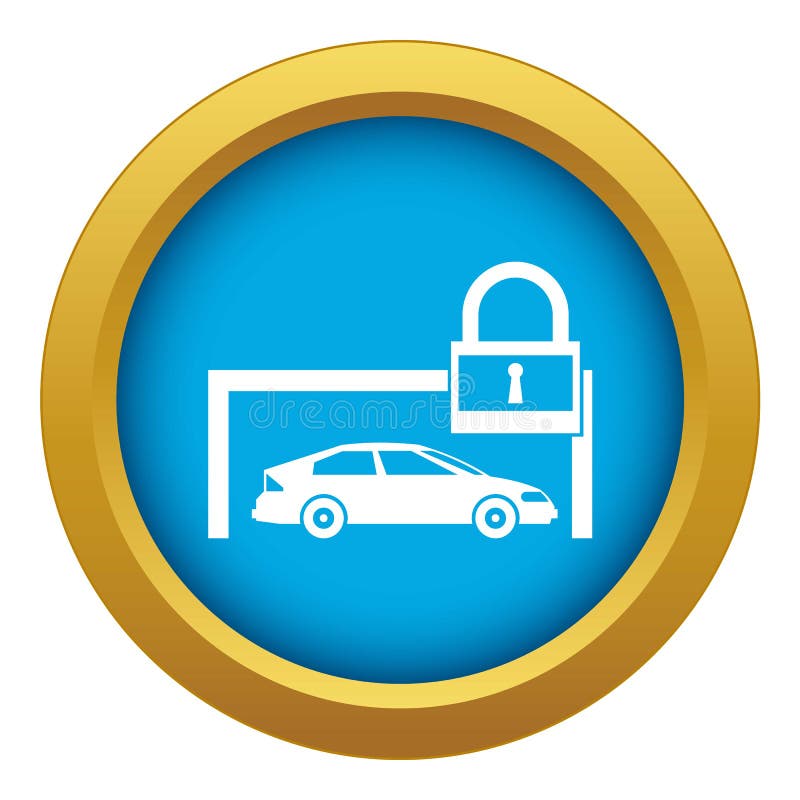 Car and Padlock Icon Blue Vector Isolated Stock Vector - Illustration ...