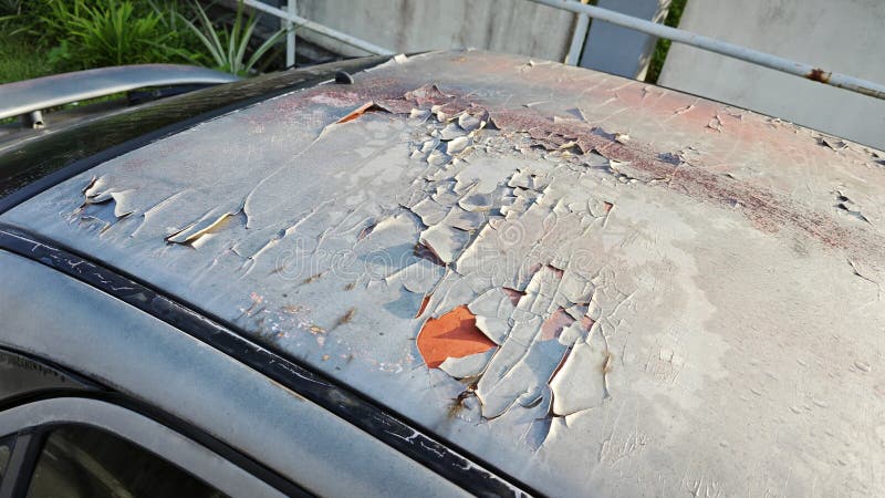 Car Paint Corrosion on the Surface of the Car Outer Body. Stock Photo ...