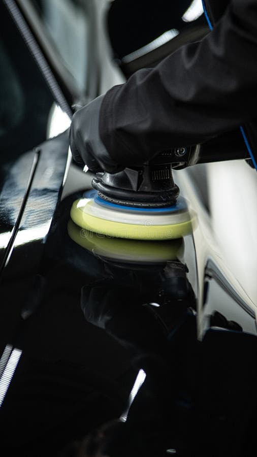 Car Paint Polishing in a Car Detailing Studio Stock Photo - Image of ...