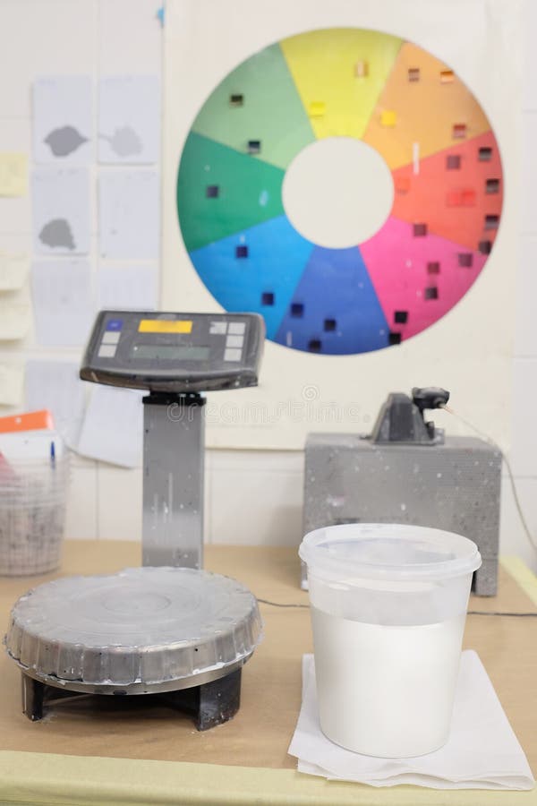 Car paint and scales stock photo. Image of occupation - 48112654