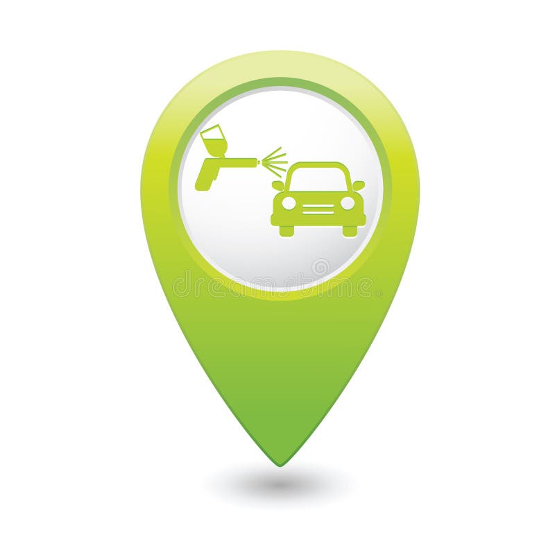 Car and Paint Sprayer Icon on Te Map Pointer Stock Vector ... Car and Paint Sprayer Icon on Te Map Pointer Stock Vector ...