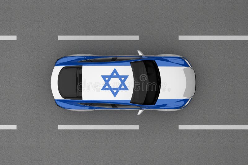 Car Painted from Israel Country Flag Stock Illustration - Illustration ...