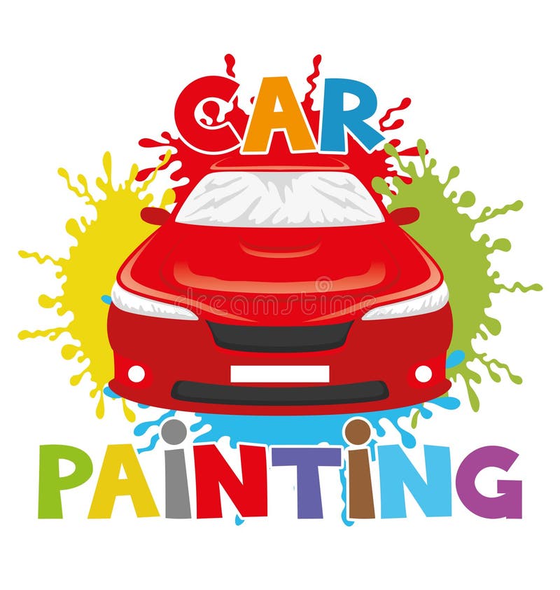 Painting car sign stock vector. Illustration of auto - 76913733