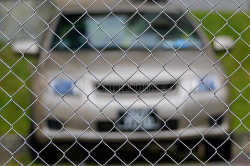 CAR Park Behind Security Fence Stock Photo - Image of carpark, fence ...