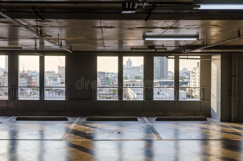 Car Park is Empty Inside the Building Stock Photo - Image of ...