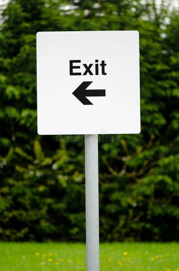 Car Park Exit Directional Sign Stock Photo - Image of indicator, path ...