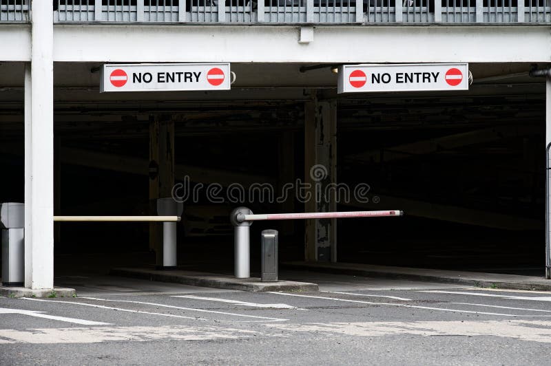 Car Park No Entry Sign at Multi-storey Facility Building Stock Photo ...