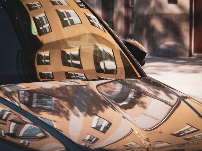 A Car Parked in Front of a Building Stock Photo - Image of vehicle ...
