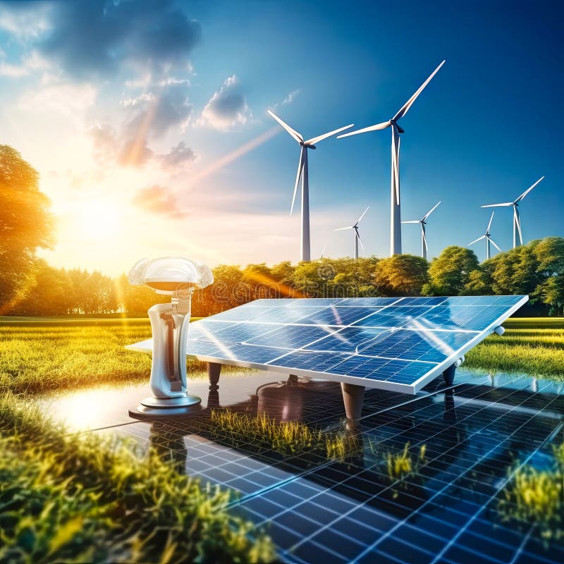 Car Parked in Front of Solar Panel Stock Photo - Image of green ...