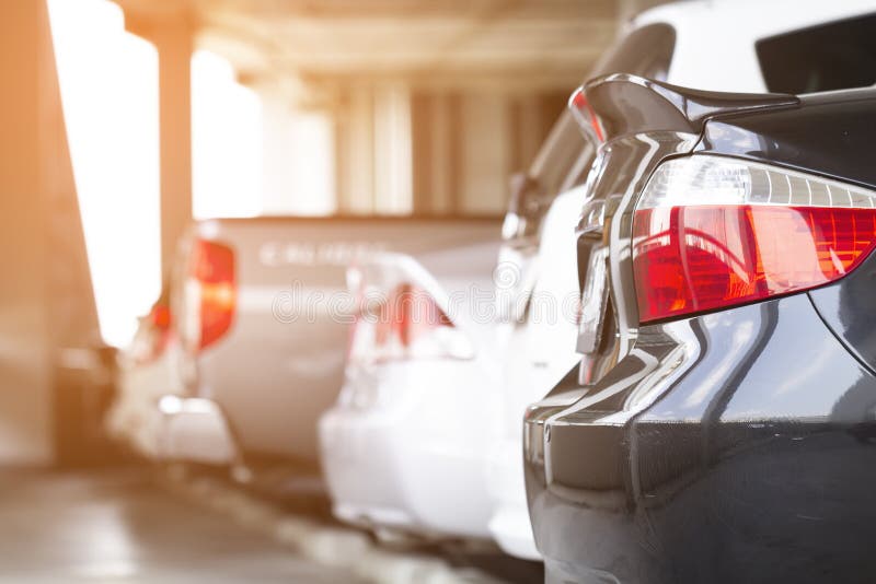 Car Parked Inside the Indoor Car Parking Lot Stock Photo - Image of ...
