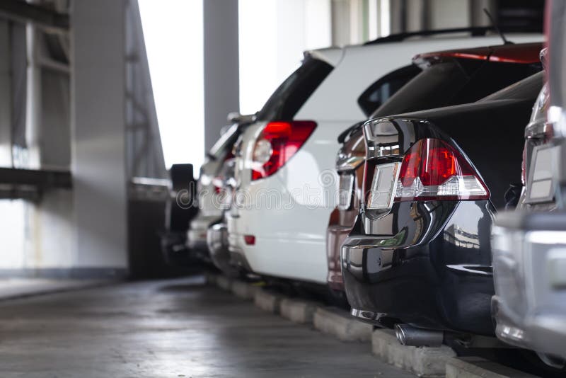 Car Parked Inside the Indoor Car Parking Lot Stock Photo - Image of ...