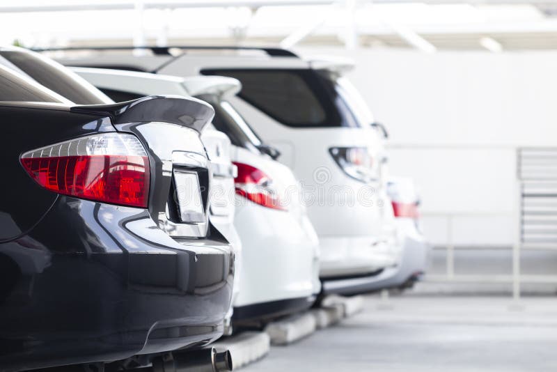 Car Parked Inside the Indoor Car Parking Lot Stock Image - Image of ...