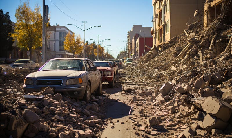Car Parked on Rubble Heap stock photo. Image of wrecking - 327780484