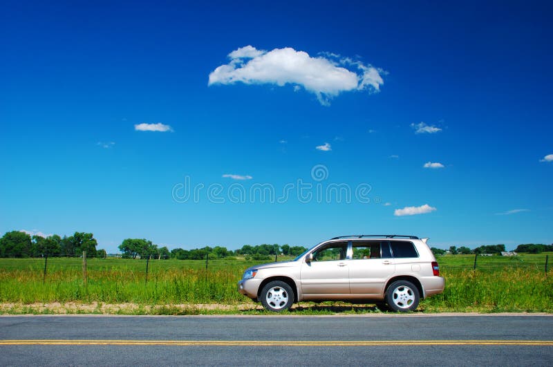 Car Parked in the Rural Countryside Stock Photo - Image of yellow ...
