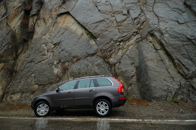 Car parked on side of road stock photo. Image of nature - 7538926
