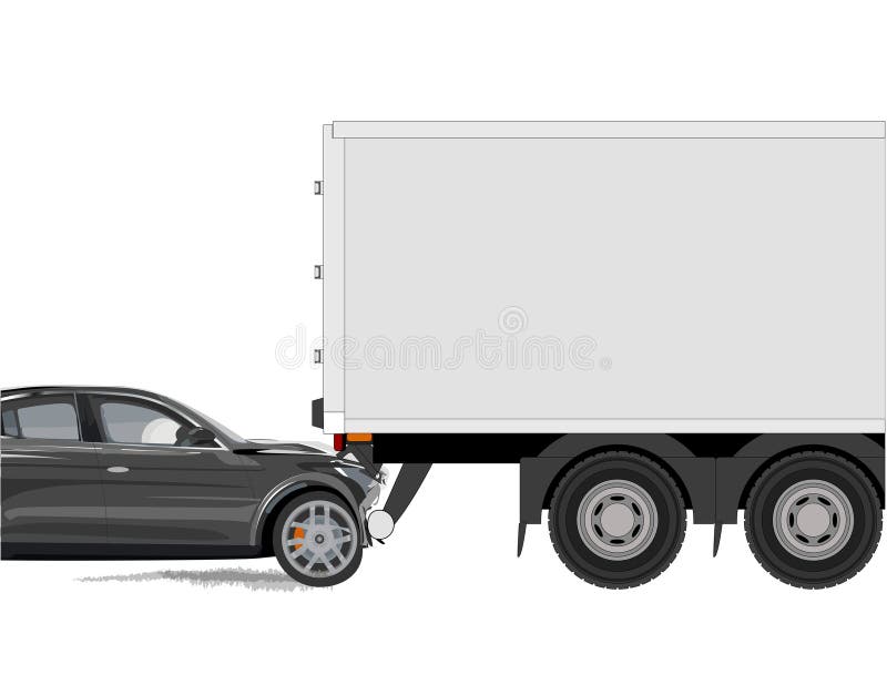 Vector Illustration of Truck Rear-end Collision by a Car Stock Vector ...