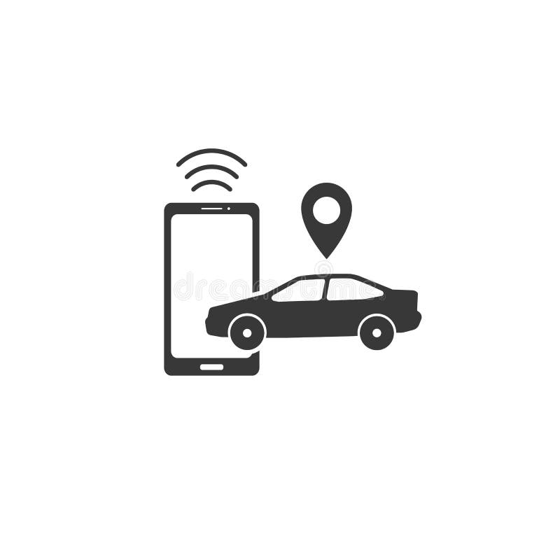 Car Parking App Icon, Smart Gps Car Application, Map Park Location in ...