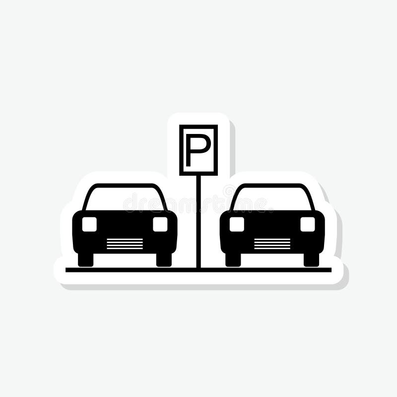 Car Parking Area Sticker Icon Stock Vector - Illustration of filled ...