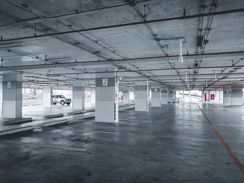 Car Parking Bar in the Area in BTS Station Parking Building. Stock ...