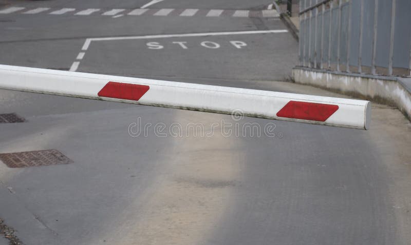 Car Parking Bar and Stop Sign Stock Image - Image of stop, transport ...
