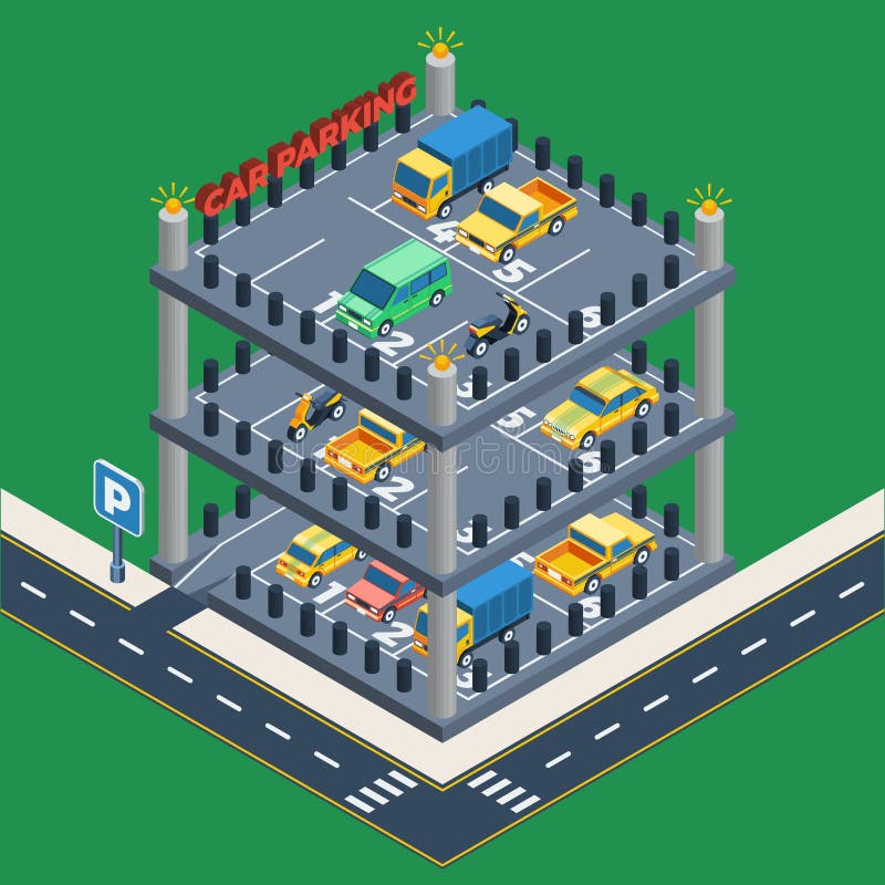 Car Parking Concept stock vector. Illustration of book - 70827806