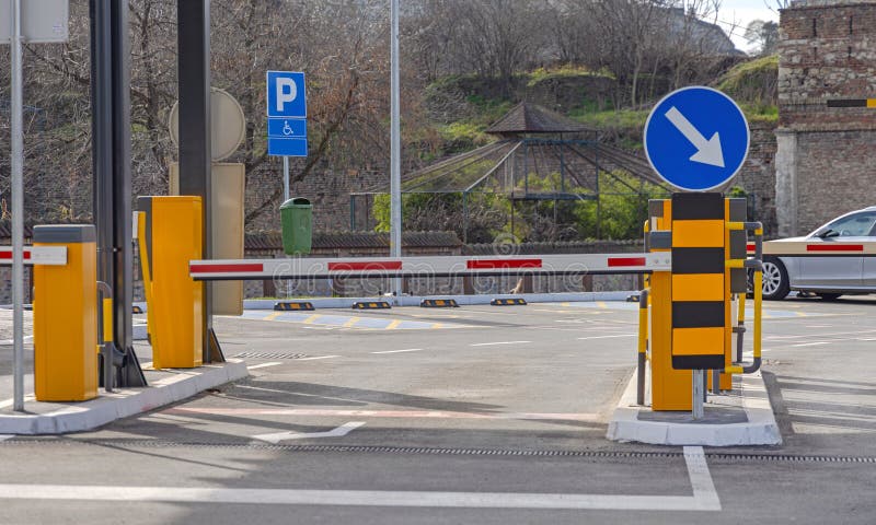Car Parking Exit Ramp stock photo. Image of city, exterior - 307381466