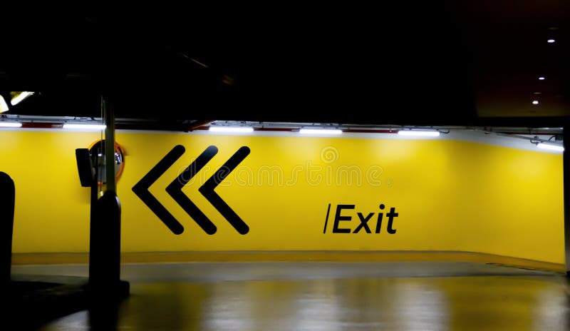 Car parking exit sign stock photo. Image of architecture - 188668688