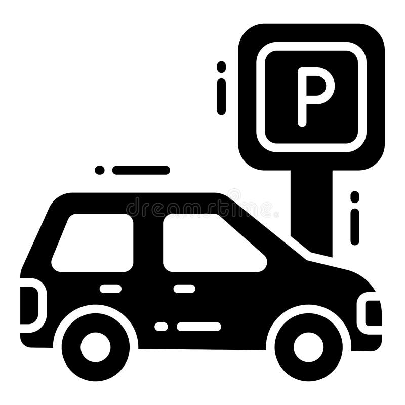 Car Parking Glyph Icon, Map and Location Icon Stock Vector ...