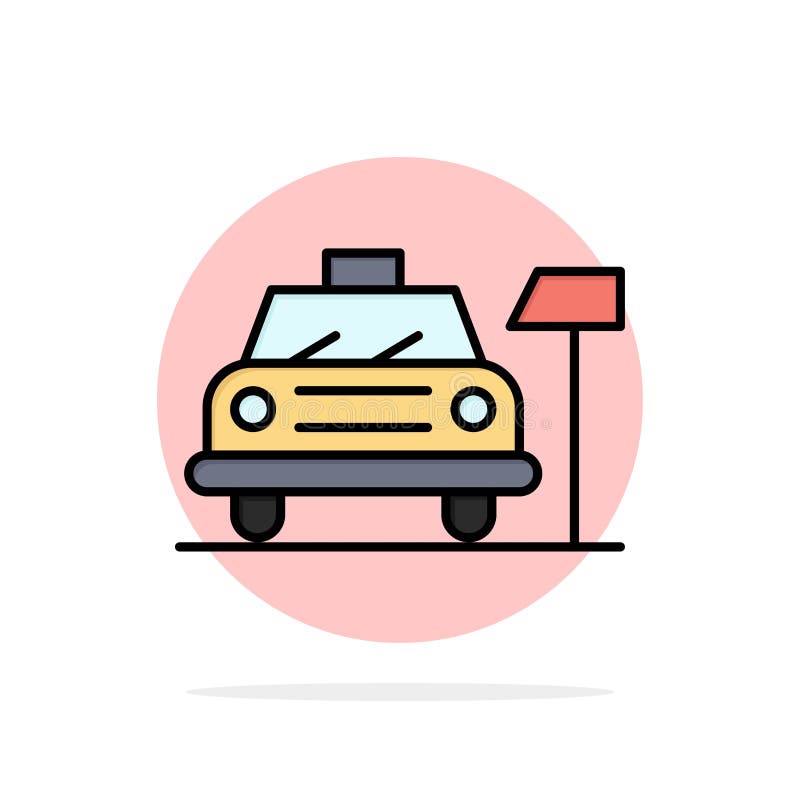 Car, Parking, Hotel, Service Abstract Circle Background Flat Color Icon ...