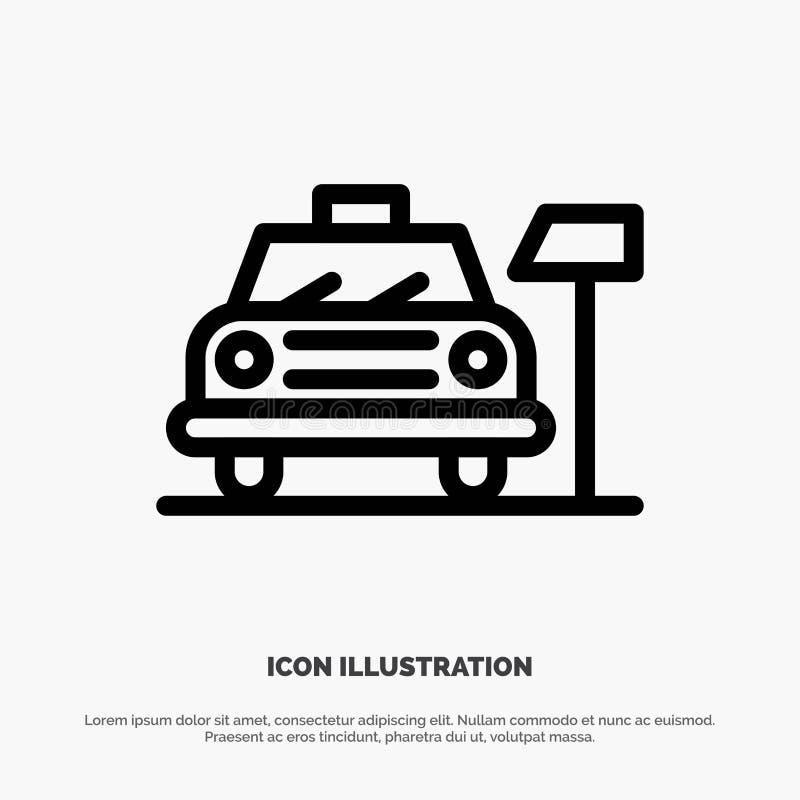 Car, Parking, Hotel, Service Vector Line Icon Stock Vector ...