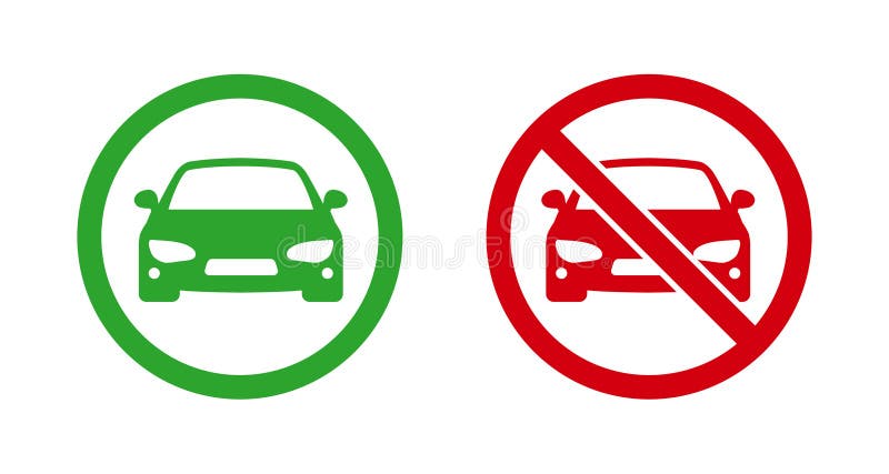 Car Parking Icon, Car Parking Area Allowed and Forbidden Stock Vector ...