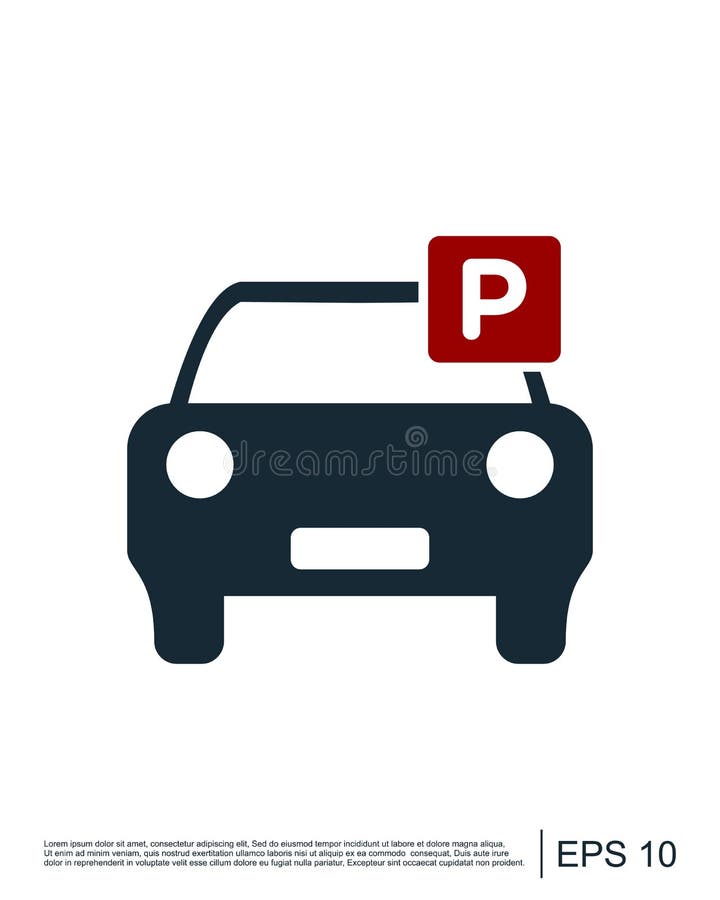 Car Parking Icon Vector Logo Template Stock Vector - Illustration of ...