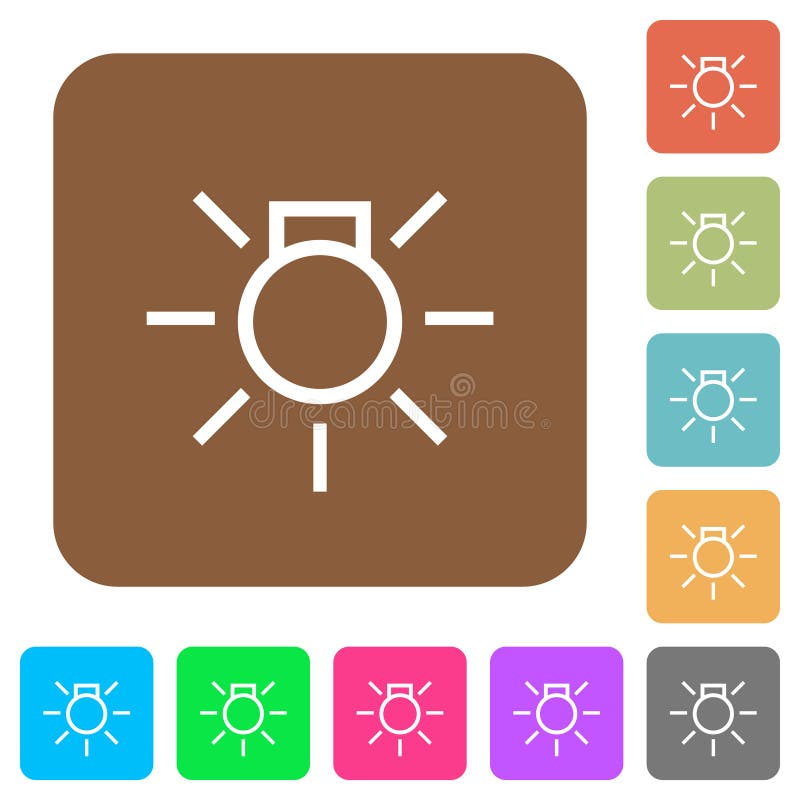 Car Parking Lights Indicator Rounded Square Flat Icons Stock Vector - Illustration of forward ...