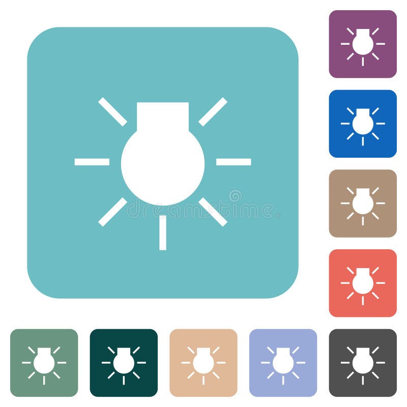 Car Parking Lights Indicator Rounded Square Flat Icons Stock Vector ...