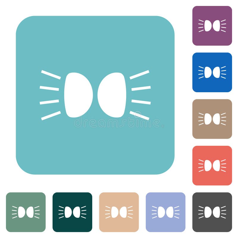 Car Parking Lights Indicator Rounded Square Flat Icons Stock Vector ...