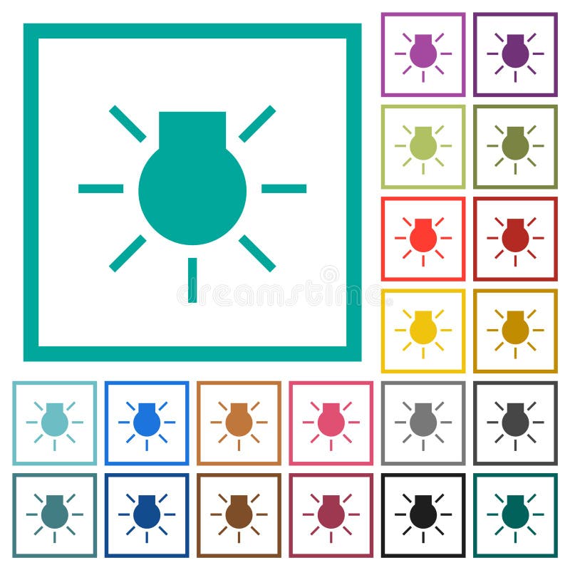 Car Parking Lights Indicator Solid Flat Color Icons with Quadrant ...