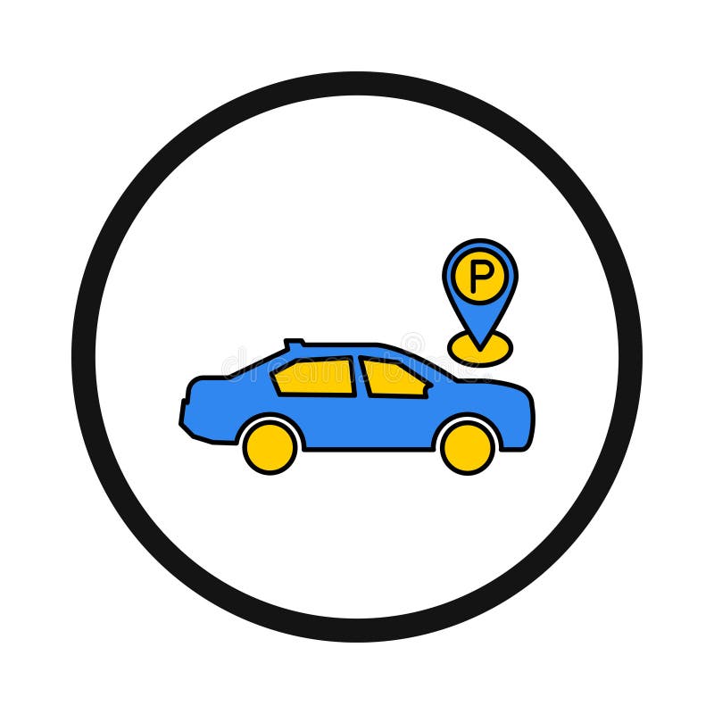 Car, Location, Pin, Car Parking Location Pin Icon Stock Vector ...