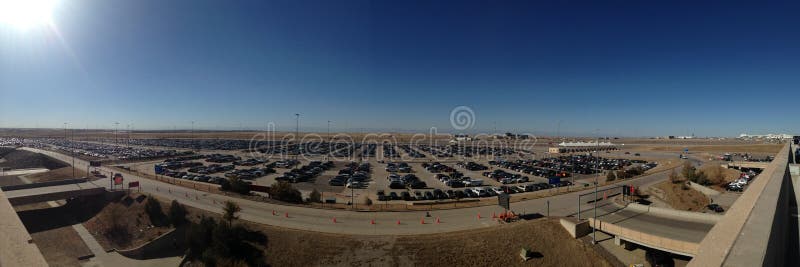 Car Parking Lot at Airport in Denver Stock Image - Image of road ...