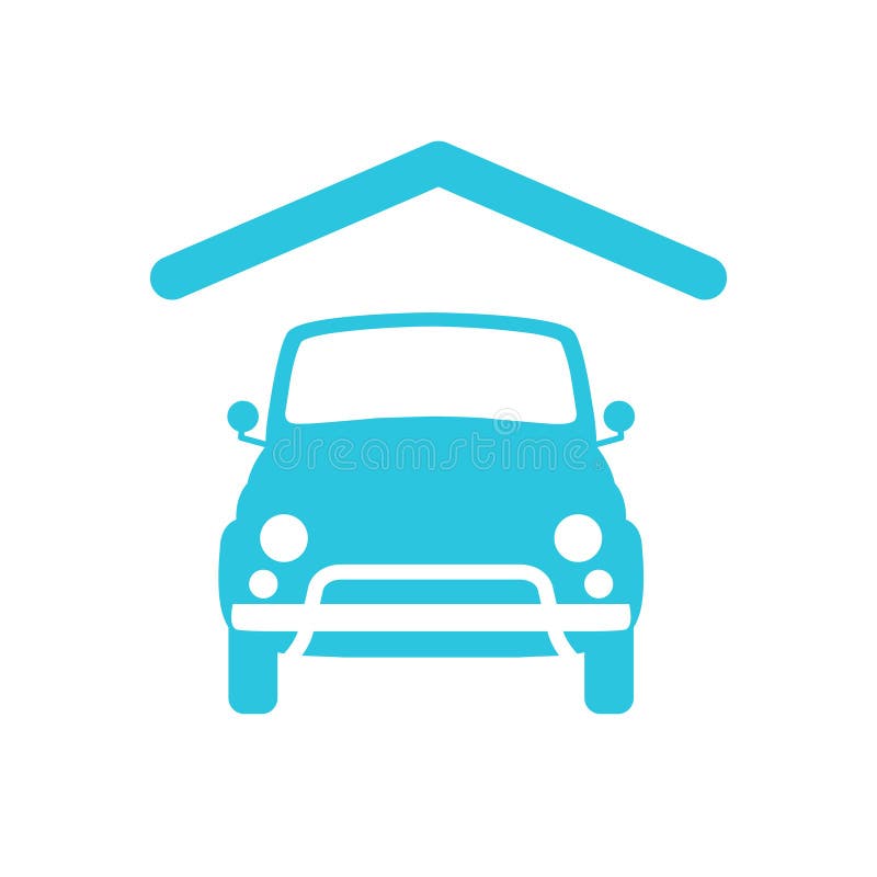 Car Parking Lot, Front View, Isolated on White Background. Stock ...