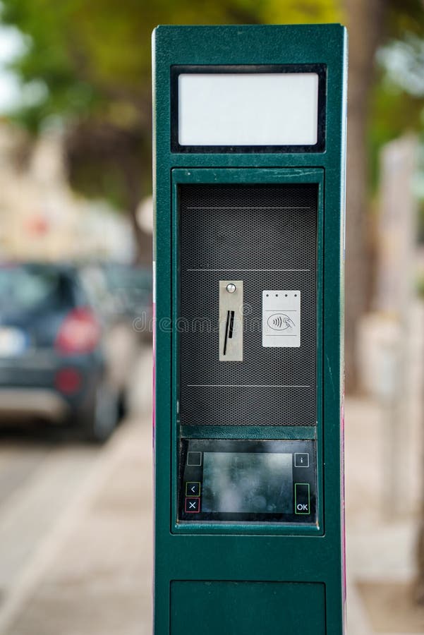 Car parking machine stock photo. Image of coin, italy - 250614954