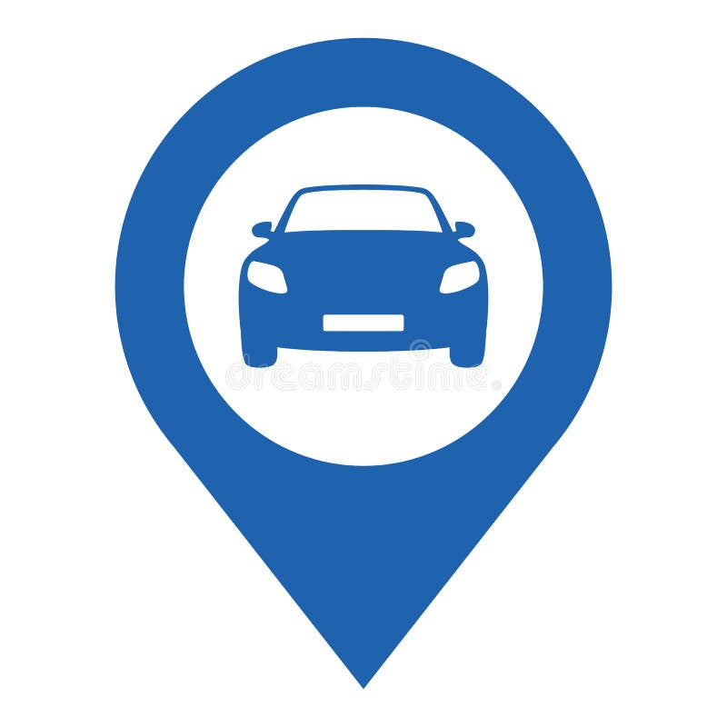 Car Parking Pinpoint Blue Icon. Map Parking Pointer, Parking Map Point ...