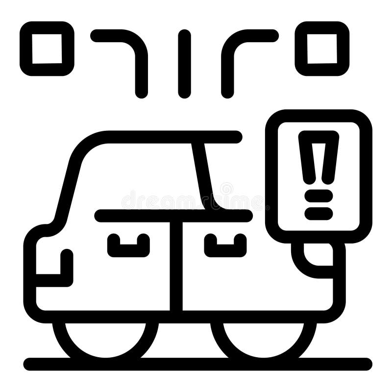 Car Parking Sensor Beeping Showing Limited Space Available Icon Stock ...