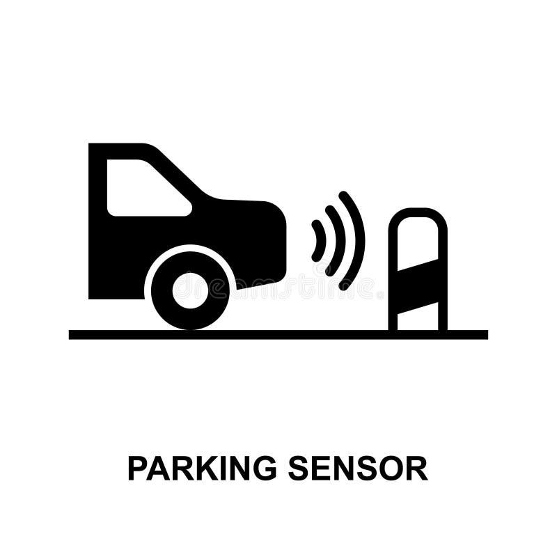 Car Parking Sensor Icon, Outline Style Stock Vector - Illustration of ...