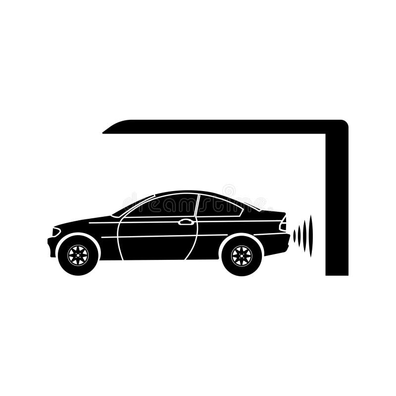 Car Parking Sensor Signal Icon Stock Vector - Illustration of ...