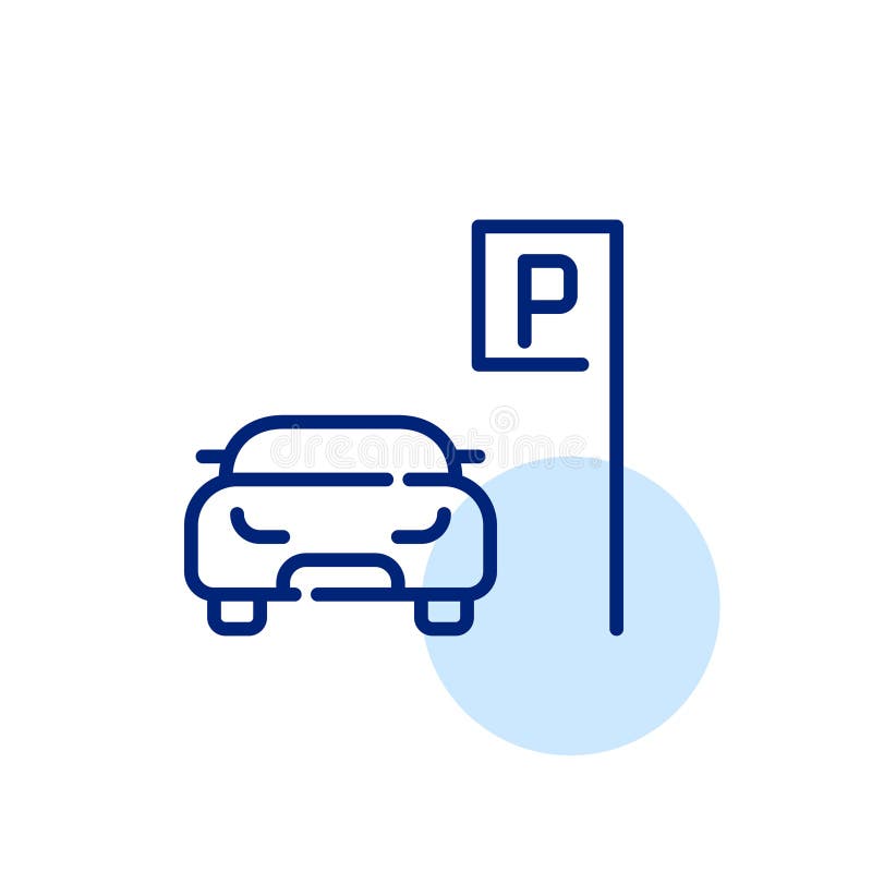 Car Parking Spot. Pixel Perfect, Editable Stroke Stock Vector ...