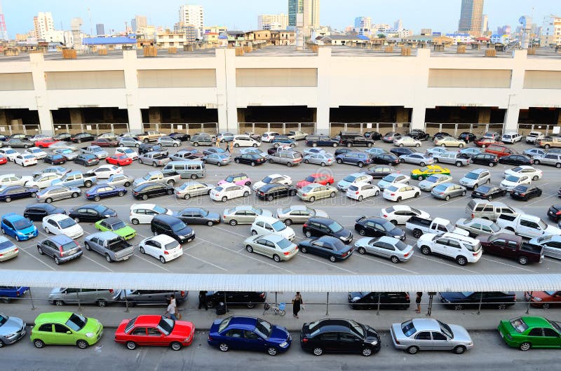 Car parking straight angle editorial image. Image of tower - 23632290